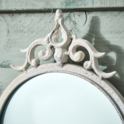 Set of 2 Distressed Effect Vintage Style White Indoor Outdoor Wall ...