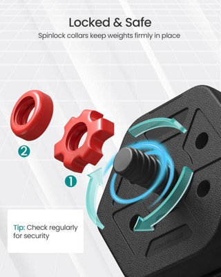 Set of 2 Dumbbell Sets, 30 kg Weights Each with Connecting Bar, Hexagon ...