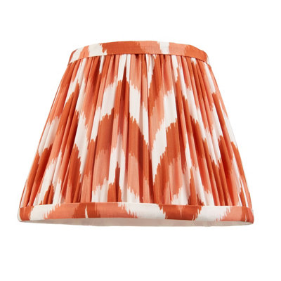 Set of 2 Elegant Handcrafted Apricot Orange Zigzag Lamp Shades - 20cm