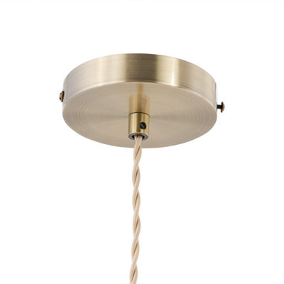 Set of 2 Flex - Antique Brass Pendant Kits with Cream Braided Cable