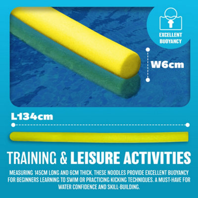 Set Of 2 Flexible Swimming Pool Noodles Float Aid Woggle Logs Noodle ...