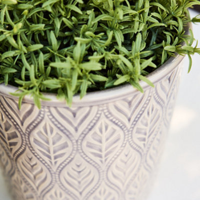 Set of 2 Forest Leaf Indoor Flower Pot Planters