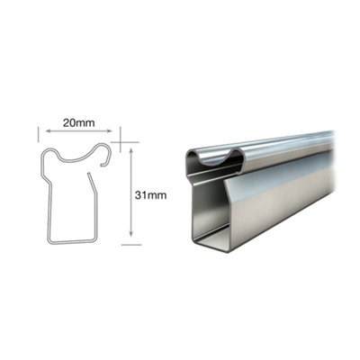 Set of 2 Full Length Mirror Sliding Wardrobe Door Kit in Silver Frame ...