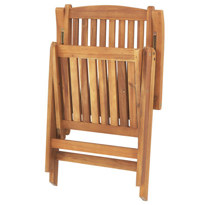Set of 2 Garden Chairs JAVA Acacia Wood Light Brown
