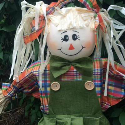 Set of 2 Giant 4ft Scarecrows - Colourful Outdoor Garden Bird ...