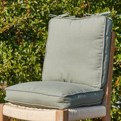 Set of 2 Green Summer Outdoor Garden Chair Seat Pad Cushions