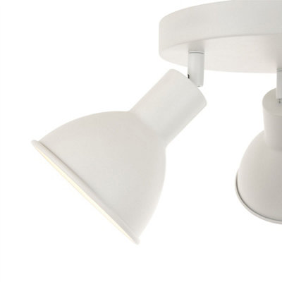 Set of 2 Hawkins - White 3 Way Adjustable Round Ceiling Spotlights