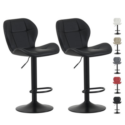 Set of 2 Height Adjustable Kitchen Bar Stool Breakfast Chairs with ...