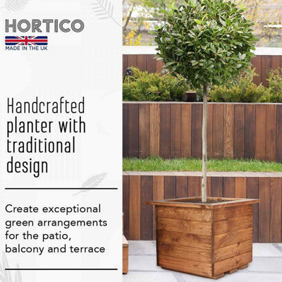 Set of 2 HORTICO™ Wooden Planter, 47cm Square Planter Box, Made in the ...