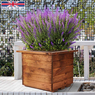 Set of 2 HORTICO™ Wooden Planter, 47cm Square Planter Box, Made in the ...