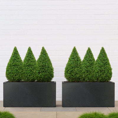 Set of 2 IDEALIST™ 100cm Long Trough Rectangular Garden Planters, Dark ...