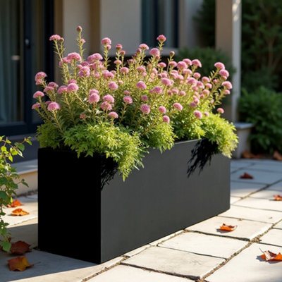 Set of 2 IDEALIST™ 100cm Trough Garden Rectangular Planters, Black ...