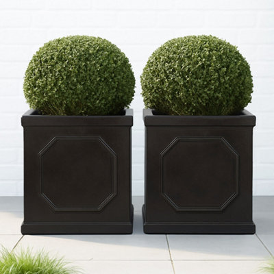 Set of 2 IDEALIST™ 45cm Square Planter, Chelsea Flower Box, Garden ...