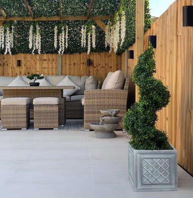 Set of 2 IDEALIST™ 45cm Square Planter, Grey Reinforced Stone Lazio ...