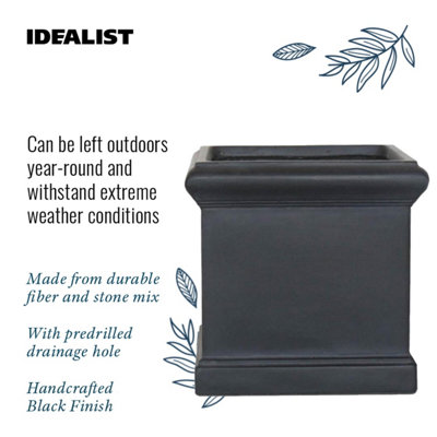 Set of 2 IDEALIST™ 55cm Planter for Trees, Black Reinforced Stone ...