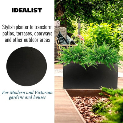 Set of 2 IDEALIST™ 60cm Garden Trough, Black Reinforced Stone ...