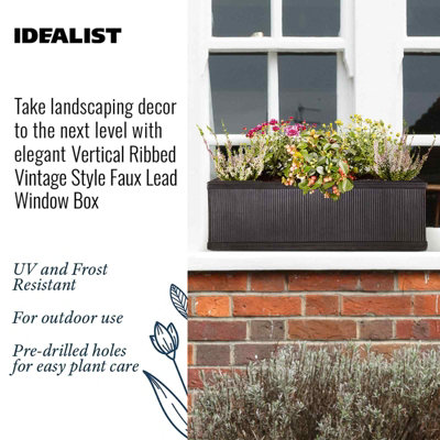 Set of 2 IDEALIST™ 60cm Reinforced Stone Window Box, Vintage Slate ...