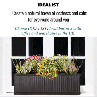 Set of 2 IDEALIST™ 60cm Reinforced Stone Window Box, Vintage Slate ...