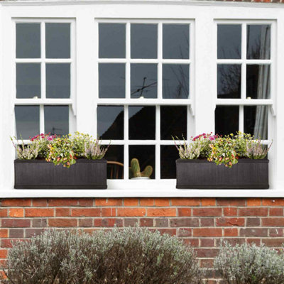Set of 2 IDEALIST™ 60cm Reinforced Stone Window Box, Vintage Slate ...