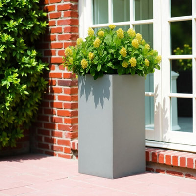 Set of 2 IDEALIST™ 60cm Tall Planter, Grey Reinforced Stone Garden Tall ...