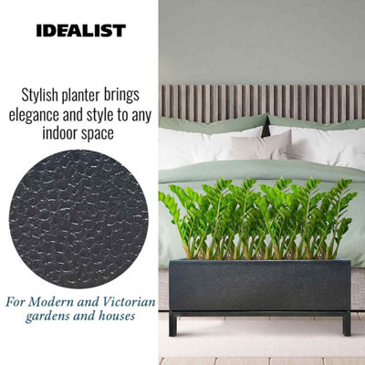 Set of 2 IDEALIST™ 61cm Trough, Black Slate Effect Indoor Rectangular ...