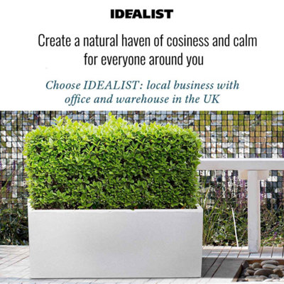 Set of 2 IDEALIST™ 65cm Long Trough Rectangular Garden Planter, White ...