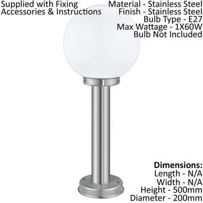 Shop Set of 2 IP44 Outdoor Stainless Steel Bollard Lights - Modern 60W ...