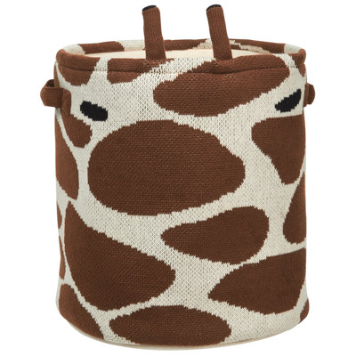 Set of 2 Kids Baskets Giraffe POMANG Cotton Brown