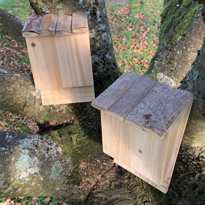 Set of 2 Large Wooden Bat Nesting Roosting Boxes