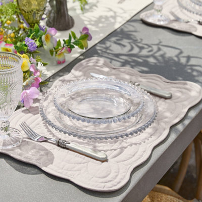 Set of 2 Light Grey Quilted Dining Table Placemats Gift Idea | DIY at B&Q
