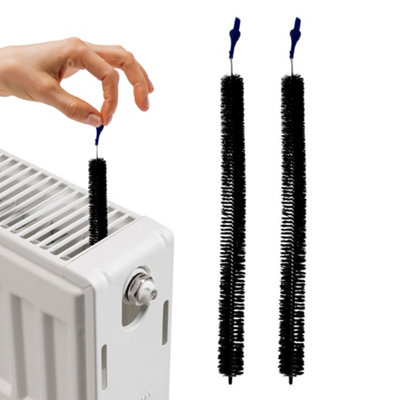 Set of 2 Long Reach Flexible Radiator Heater Heating Bristle Brush Dust ...