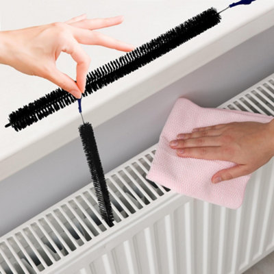 Set of 2 Long Reach Flexible Radiator Heater Heating Bristle Brush Dust ...