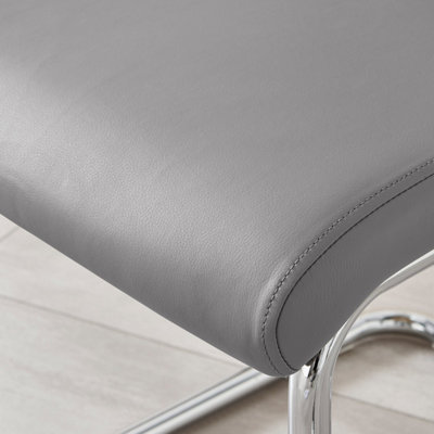 Set of 2 Lorenzo Elephant Grey High Back Stitched Soft Touch Faux ...