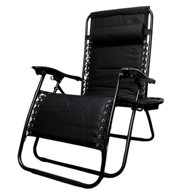 Set of 2 Luxury Padded Multi Position Zero Gravity Garden Relaxer Chair ...