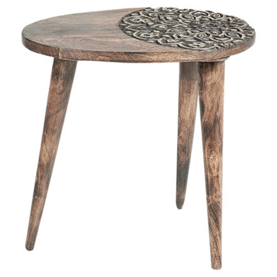 Set of 2 Mango Wood Side Tables Dark KHETUA