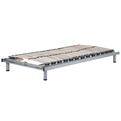 Set of 2 Manually Adjustable Bed Frames RESPITE 180 x 200 cm (EU Super King) Silver