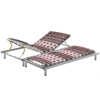 Set of 2 Manually Adjustable Bed Frames STAR 180 x 200 cm (EU Super ...