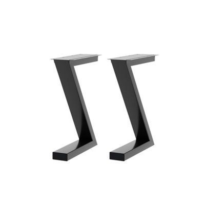 Set of 2 Metal Table Legs Z-shaped Table Legs in 40cm Height