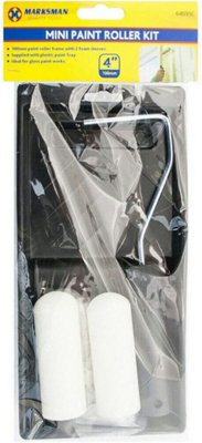 Set Of 2 Mini Paint Roller Kit Decorating Plastic Tray Roller Frame ...