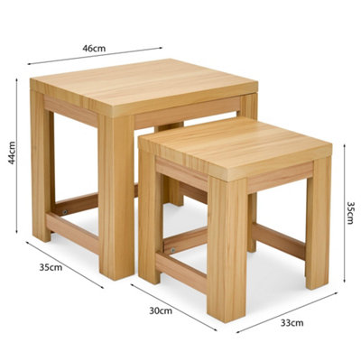 Set Of 2 Nesting Wooden Effect Square Side Tables | DIY at B&Q