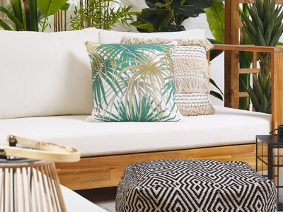 Set of 2 Outdoor Cushions GAIANA Plant Pattern 45 x 45 cm Green