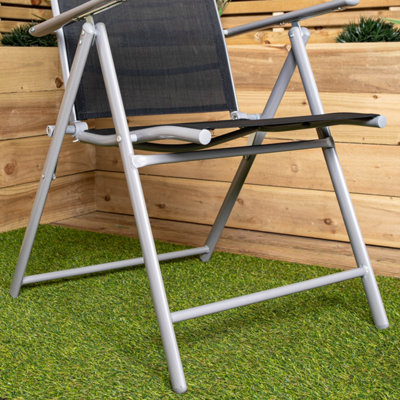 Set of 2 Outdoor Garden Patio Multi Position Reclining Folding Chair in ...