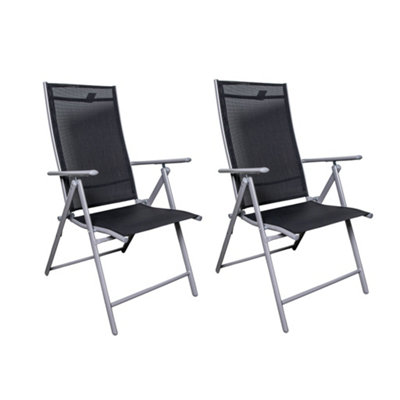 Set of 2 Outdoor Garden Patio Multi Position Reclining Folding Chair in ...