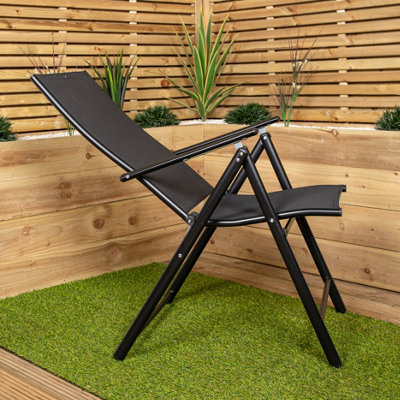 Set of 2 Outdoor Garden Patio Multi Position Reclining Folding Chair in ...