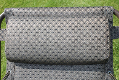 SET OF 2 Padded Garden Sun Lounger Relaxer Recliner Chairs in BROWN ...
