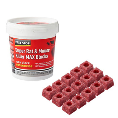 Set of 2 Pest-Stop Super Rat & Mouse Killer Wax Blocks