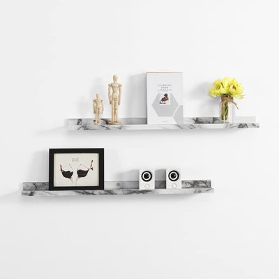 set of 2 Photo Floating Picture Ledge display wall shelf 80 cm length ...