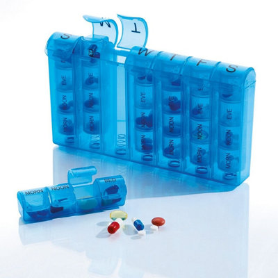 Buy Set of 2 Pill Organisers with 7 Day Labelled Compartments ...