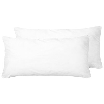 Set of 2 Pillows ERRIGAL Low Microfibre 40 x 80 cm White