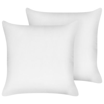 Set of 2 Pillows TRIGLAV Low Polyester 80 x 80 cm White